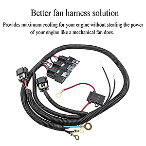 Dual Electric Fan Upgrade Wiring Harness Fits GM 1999– 2006 Truck SUV Replace 7L5533A226T Control Cooling Fan Wire Harness Kit