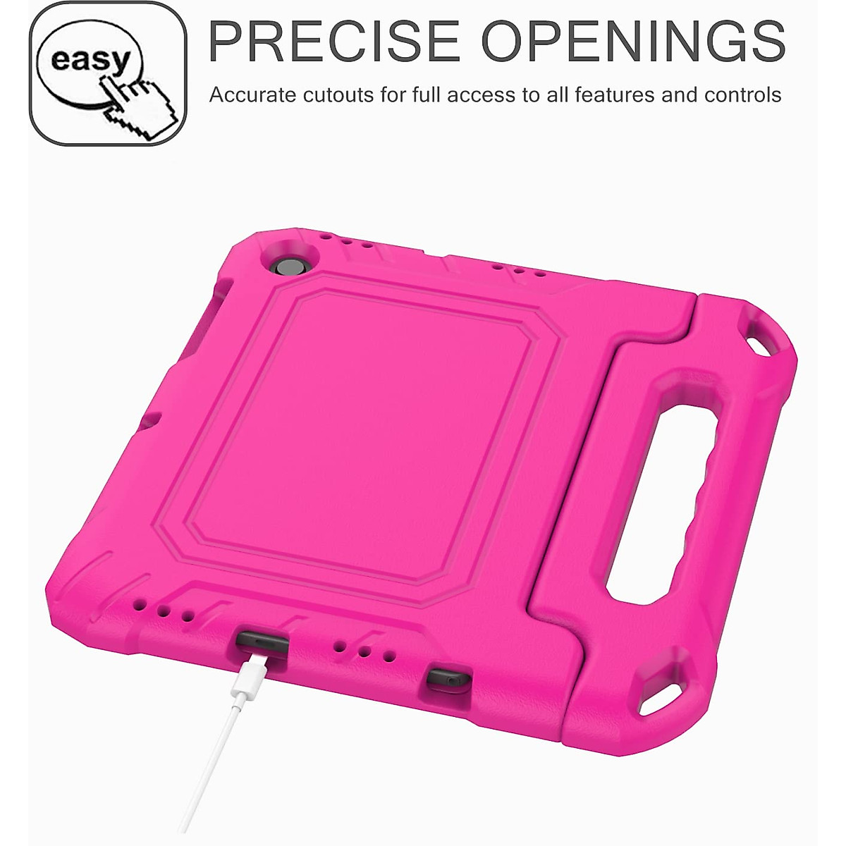 Kids Case for Samsung Galaxy Tab A8 10.5 inch (2022), - Shockproof Protection Case with Built-in Screen Protector Stand Tablet Cover (SM-X200/SM-X205/SM-X207) (Hot Pink)
