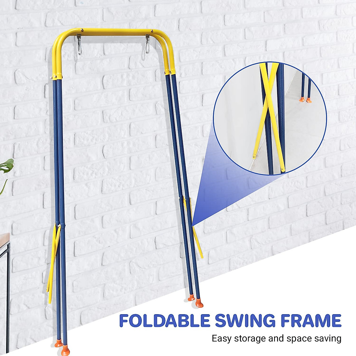 IKARE Foldable Toddler Swing Frame, Heavy Duty Swing Stand for Kids, Baby Swing for Indoor/Outdoor Play, Fits for Most Infant Swings, Easy to Assemble, Portable to Store