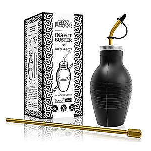 Dr. Killigan's The Insect Buster - Bulb Duster, Sprayer, Applicator, Dispenser for Diatomaceous Earth and Other Powders - a Non-Toxic, Natural and Safe Tool - Large (14oz)