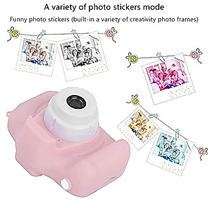 Asixxsix Digital Children Camera, Sturdy ABS Practical Durable Children Camera, for Children Kids Taking Pictures Toy Holiday Birthday Gift(Pink)