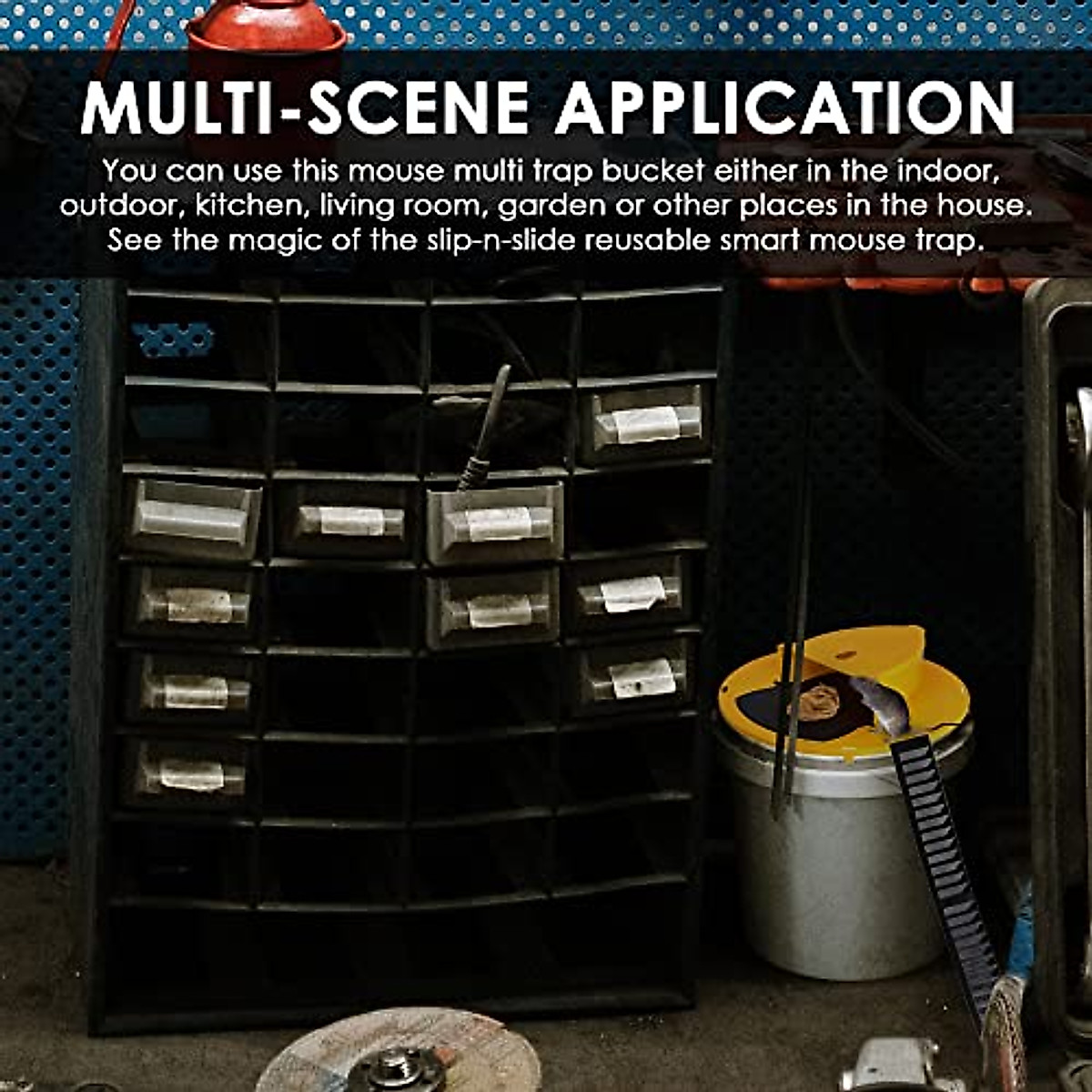 Perfect4MyHome Mouse Bucket Trap, Sliding Bucket Lid Mice Trap, Humanized Multi Catch Rat Trap Door Style, Compatible with 5 Gallon Buckets - (Bucket not Included)