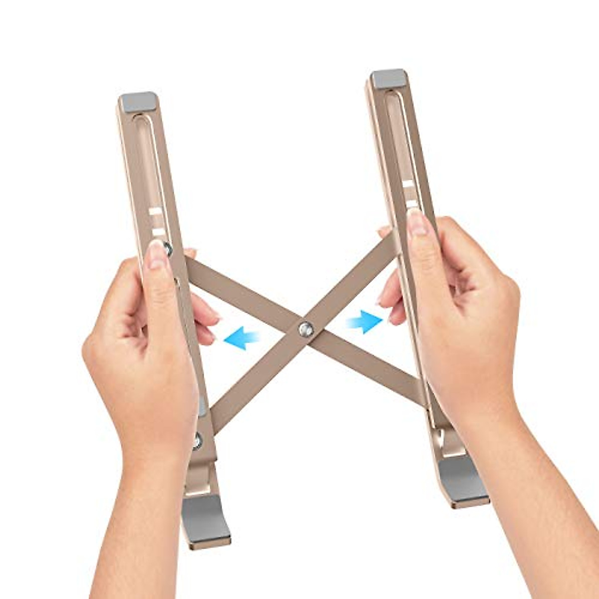 Aduro U-Rise Steel Ergonomic Laptop Stand Adjustable Height Aluminum Monitor Stand Riser Compatible with 10-15.6" Laptop Gold