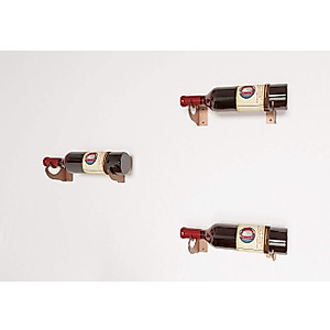 di prima usa Wine Rack Wall Mounted for Wine Bottles - Luxury Metal Wine Rack Mount - Long-Lasting Hanging Wine Rack for Wall Mount, Cellar, Kitchen, Living Room - Double Depth Row – 16 Bottles