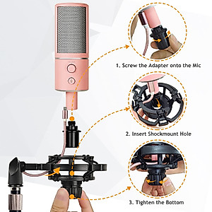 Razer Seiren X Desktop Microphone Stand with Shock Mount, Foam Windscreen, Adjustable Mic Stand with Pop Filter Shockmount Reduces Vibration Noise for Razer Seiren X USB Streaming Microphone Frgyee