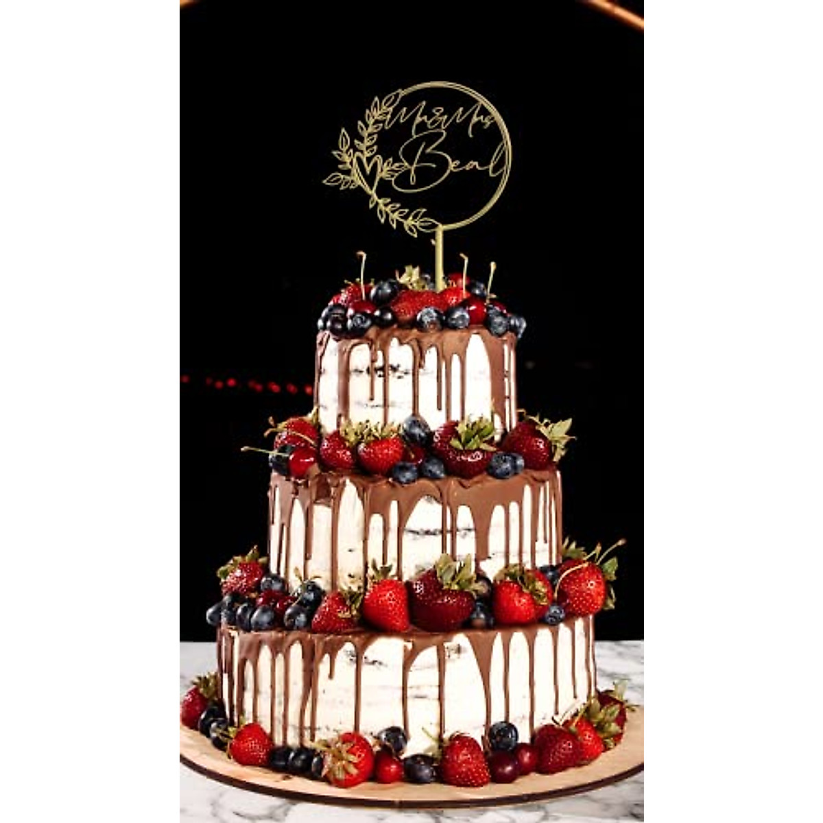 Rustic Wedding Cake Topper/Custom Script Cake Toppers for Wedding/Personalized Wedding Cake Topper/Mr and Mrs Cake Toppers