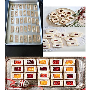 Vokop Rectangle Cookie Cutter Set-5 Pack Stainless Steel Rectangular Biscuit Molds Fondant Cake Cookie Cutter Set Pastry Mold-1" Depth