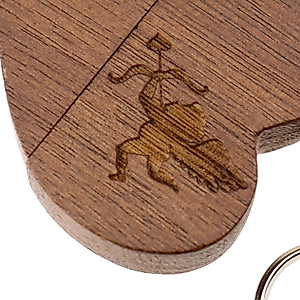 64GB Wooden Heart Shape USB Flash Drive with Gift Box Girl Boy Friend Valentine's Day