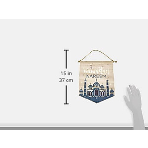 Ramadan Kareem Hanging Canvas Sign, 15" x 11", Multicolor, 1 Pc