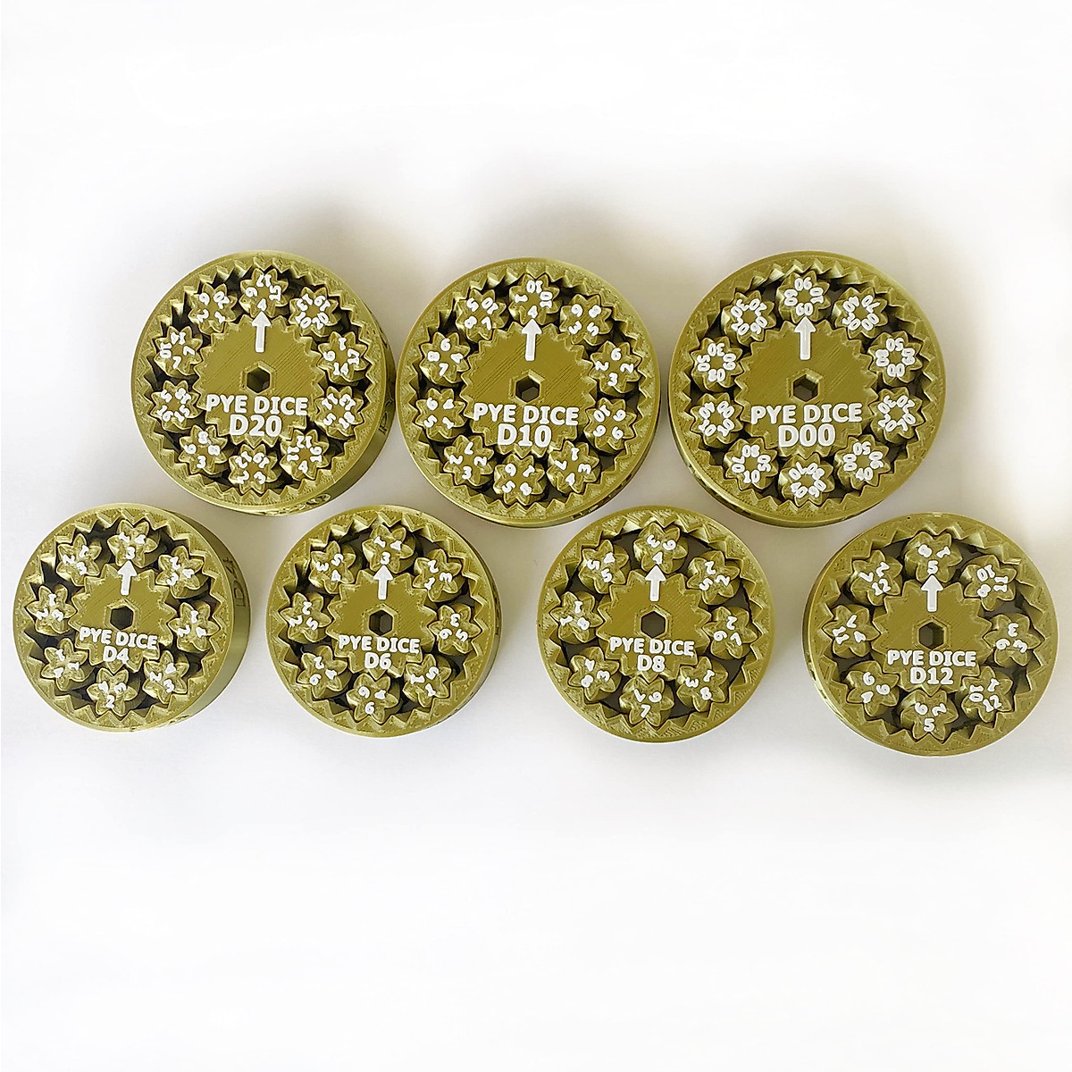 7-Piece Spin Dice Set: Sage Green