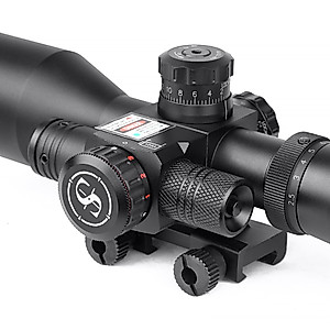 Sniper ST2.5-10x40 Rifle Scope Combo with Green Laser R/G Illuminated Reticle Red Dot Sight