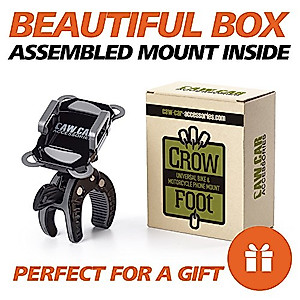 Bike & Motorcycle Phone Mount - For iPhone 14 (13, Xr, SE, Max/Plus), Galaxy S22 or any Cell Phone - Universal ATV, Mountain & Road Bicycle Handlebar Holder. +100 to Safeness & Comfort