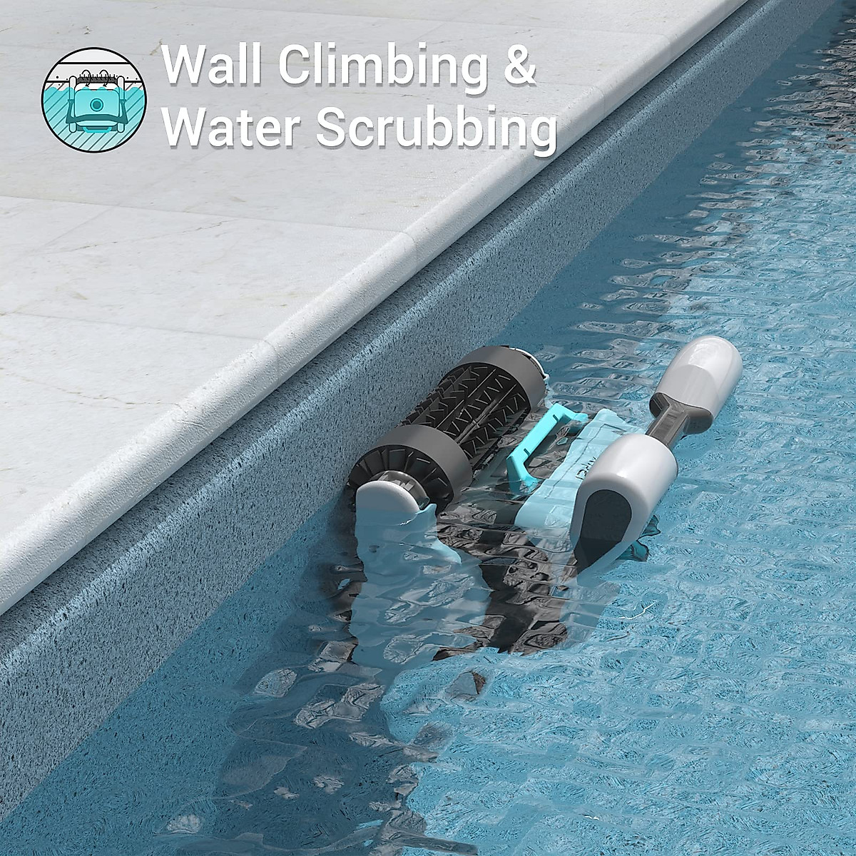 AIPER Upgrade Corded Remote Control Robotic Pool Cleaner with Waterline Scrubbing, Powerful 200W Triple Motors,Great Pool Robot Vaccum Ideal for Inground Pools, Gray (Orca 2000)