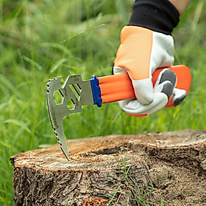 YARDMARIS Hookaroon 13.5 Inch Stainless Steel Pickaroon for Log Pulling and Moving Wood Firewood Tool