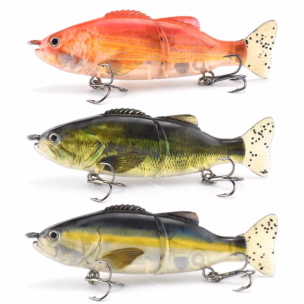 ODS Lure Glide Bait with PVC Tail Sinking Fishing Tackle Set for Bass Trout Shad Perch Pike (Set 1)