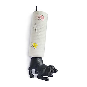 WINTENT Cast Iron Paper Towel Holder Stand (Dog-Black)