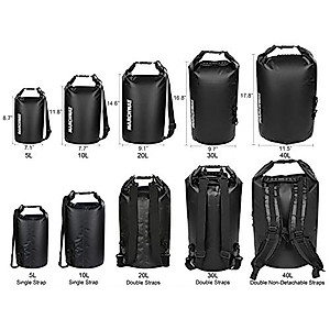 MARCHWAY Floating Waterproof Dry Bag 5L/10L/20L/30L/40L, Roll Top Sack Keeps Gear Dry for Kayaking, Rafting, Boating, Swimming, Camping, Hiking, Beach, Fishing (Black, 10L)