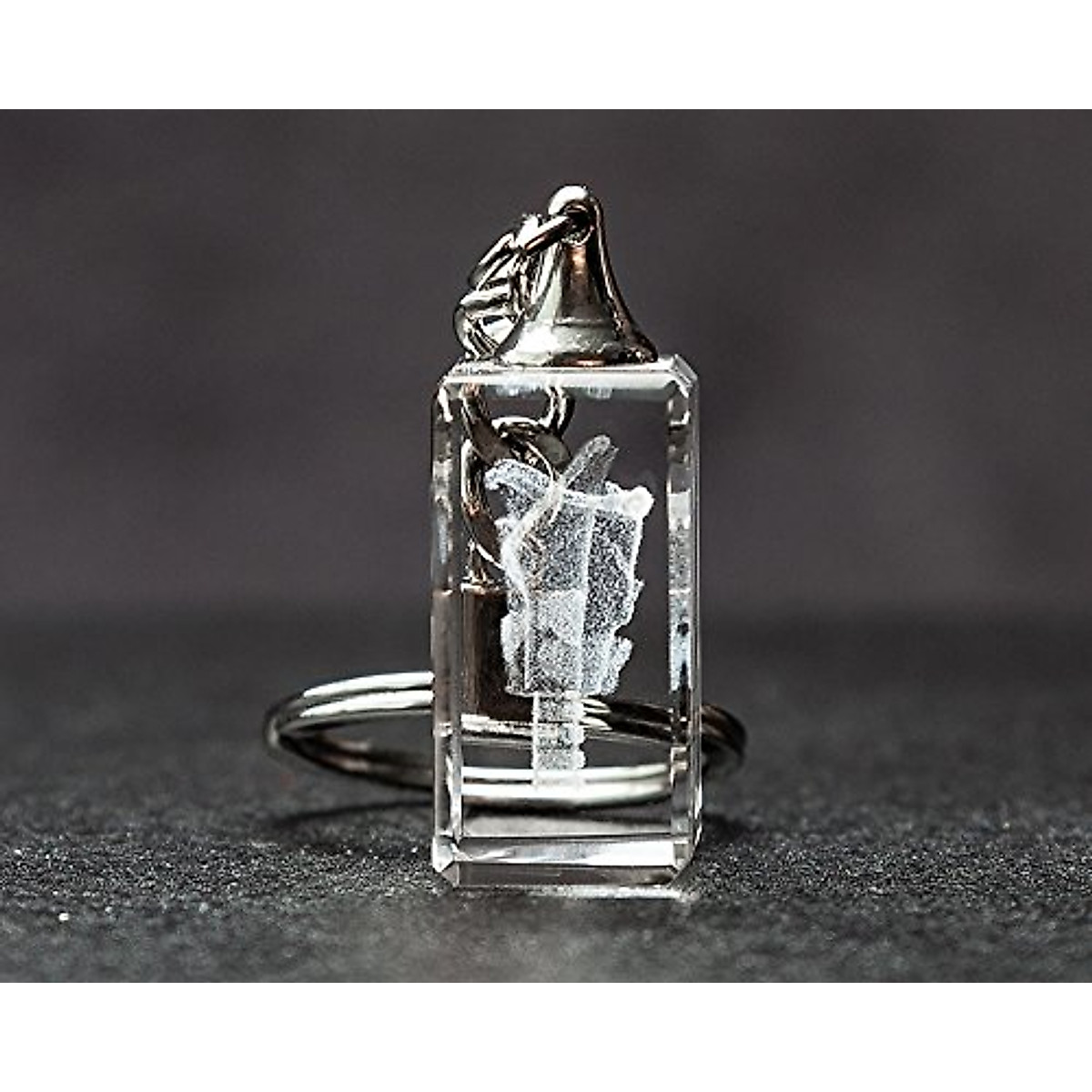 Larynx 3D Laser Crystal Key Chain, Anatomy, Voice Box, Singing, Adam's Apple