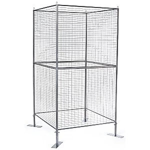 Displays2go Wire Grid Panel for Artwork, Iron Metal Construction, Powder Coated – Silver Finish (AD4PNLS)