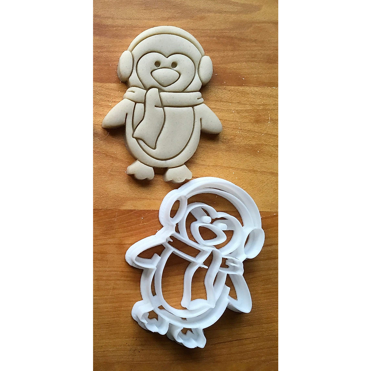 Sweet Prints Inc Penguin with Earmuffs Cookie Cutter - Dishwasher Safe