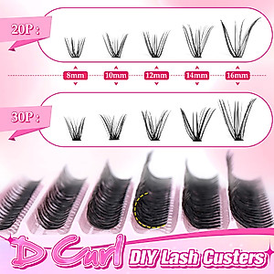 Natural Lash Extension Kit DIY Cluster Eyelash Extension Kit Individual Lashes with Lash Bond and Seal 10-18MM Lash Clusters by HeyAlice (40P, 240PCS, 10-18MM)