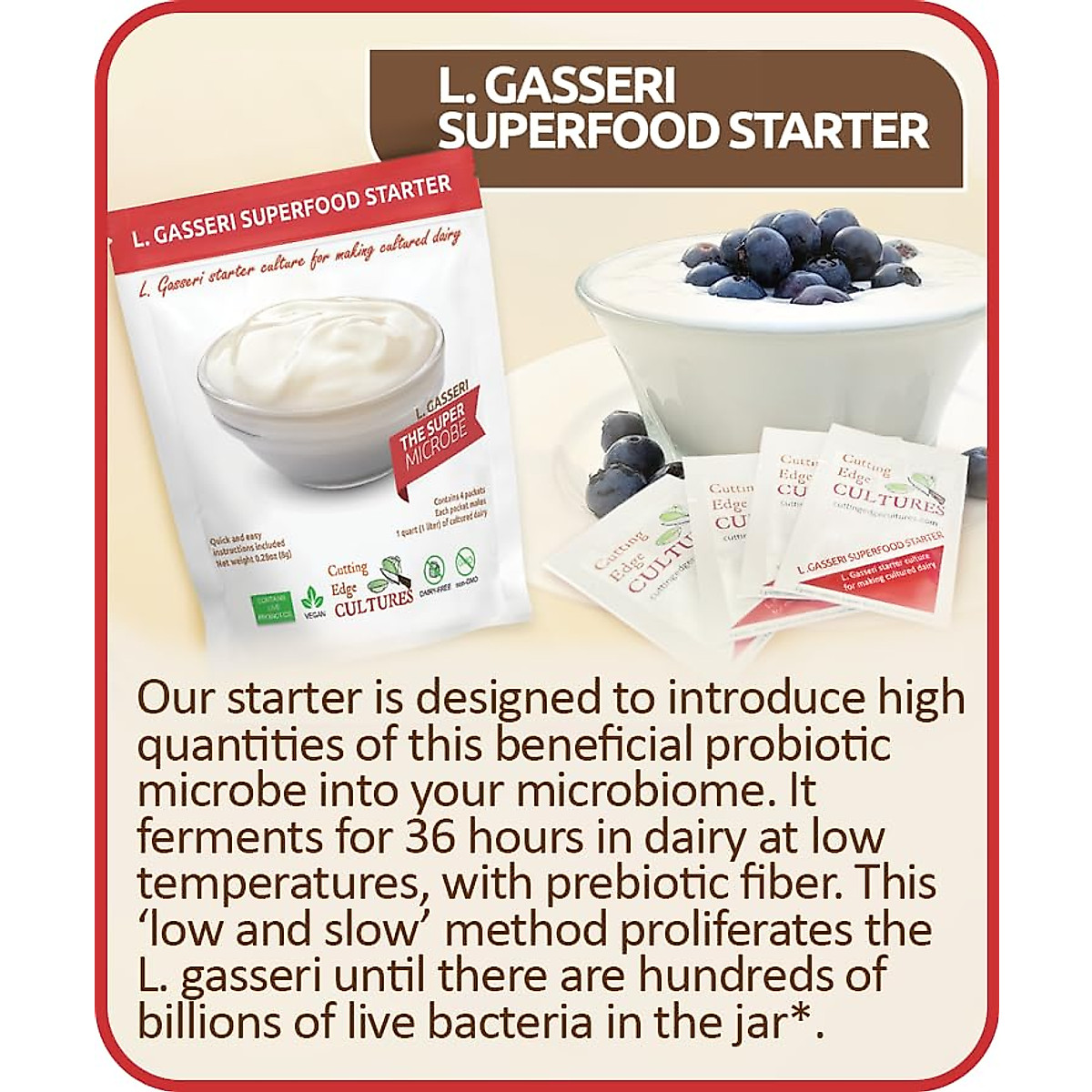 L. Gasseri SuperFood Starter Culture ProBiotic Cultured Dairy Low And Slow Yogurt Lactobacillus By Cutting Edge Cultures