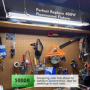 bulbeats Compact LED Shop Light 4FT, 50W Surface/Suspension Mount 4FT Lights Fixture, 7000Lm 5000K T8 Integrated LED Tube Light with 5' Power Cord Ideal for Garage Basement Workshop(4 Pack-ETL)