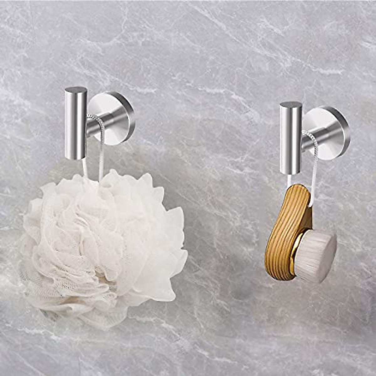 Kangdesi Bathroom Wall Towel Hooks, Coat Robe Clothes Hook (2 Pack), SUS304 Stainless Steel Brushed Hook Modern Wall Hook Holder for Kitchen Garage Hotel Wall Mounted