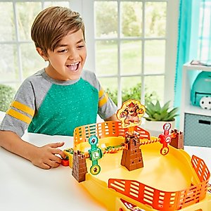EPOCH Super Mario Fireball Stadium - 2-Player Tabletop Action Game for Ages 5+ - Includes Bowser’s Tower, Double-Sided Targets, and Mario & Luigi Collectible Action Figures