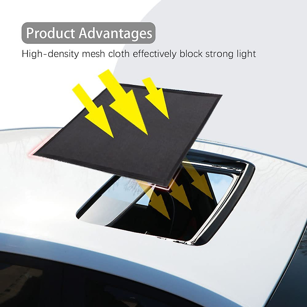 ASUBHA Magnetic Car Sunroof Sun Shade Breathable Mesh, Car roof Cover for Overnight Camping, Quick Install, UV Sun Protection for Moonroof and Side Window, Car Camping Accessories