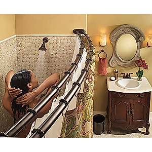 Moen Brantford Oil Rubbed Bronze Two-Handle Low Arc Centerset Bathroom Faucet with Drain Assembly, Bathroom Faucets for Sink 3-hole, 4-inch Wide Standard Setup, 6610ORB, 0.5