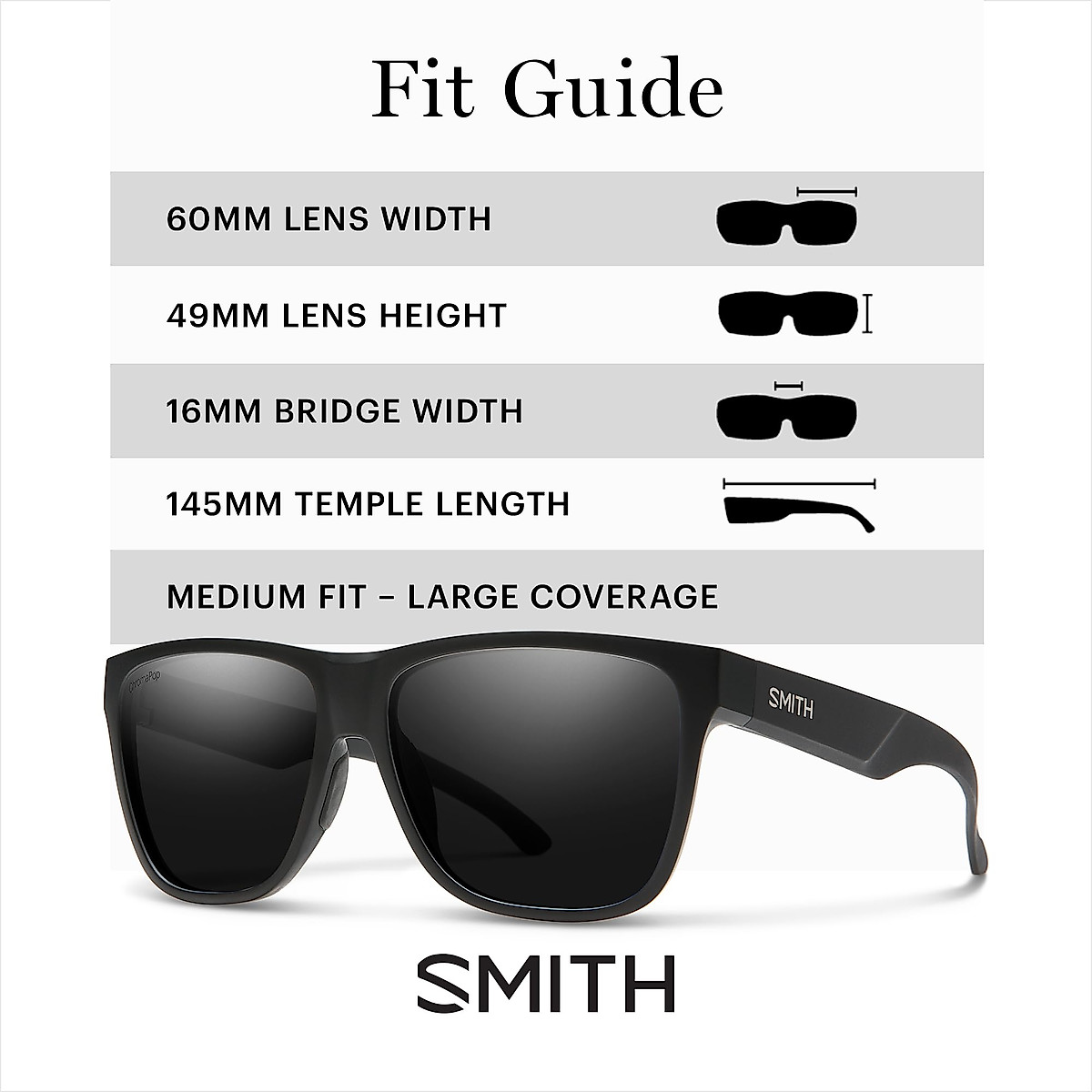 SMITH Lowdown XL 2 Sunglasses – Performance Sports Active Sunglasses For running or Everyday Wear – For Men & Women – For Men & Women – Matte Black + Black ChromaPop Polarized Lenses