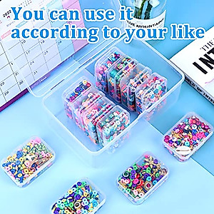 12 Pack Plastic Clear Beads Storage Box Organizer Small Storage Containers Mini Organizer Storage Box with Hinged Lid for Small Items Crafts Jewelry