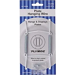 Plymor White Vinyl Finish Mountable Plate Hanger, 4.625" H x 2.5" W x 0.5" D (For Plates 5" - 8"), Pack of 6