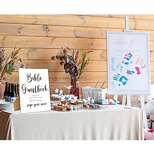 Bible Guestbook Sign, 8×11 Inches Wooden Sign With Stand, Hightlight Your Favorite Verse, Minimalist Table Sign for Wedding Favor,Bridal Shower, Wedding Reception, Event Party Favor Supplies-4