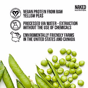 Naked Pea - Vanilla Pea Protein - Pea Protein Isolate from North American Farms - 5lb Bulk, Plant Based, Vegetarian & Vegan Protein. Easy to Digest, Non-GMO, Gluten Free, Lactose Free, Soy Free