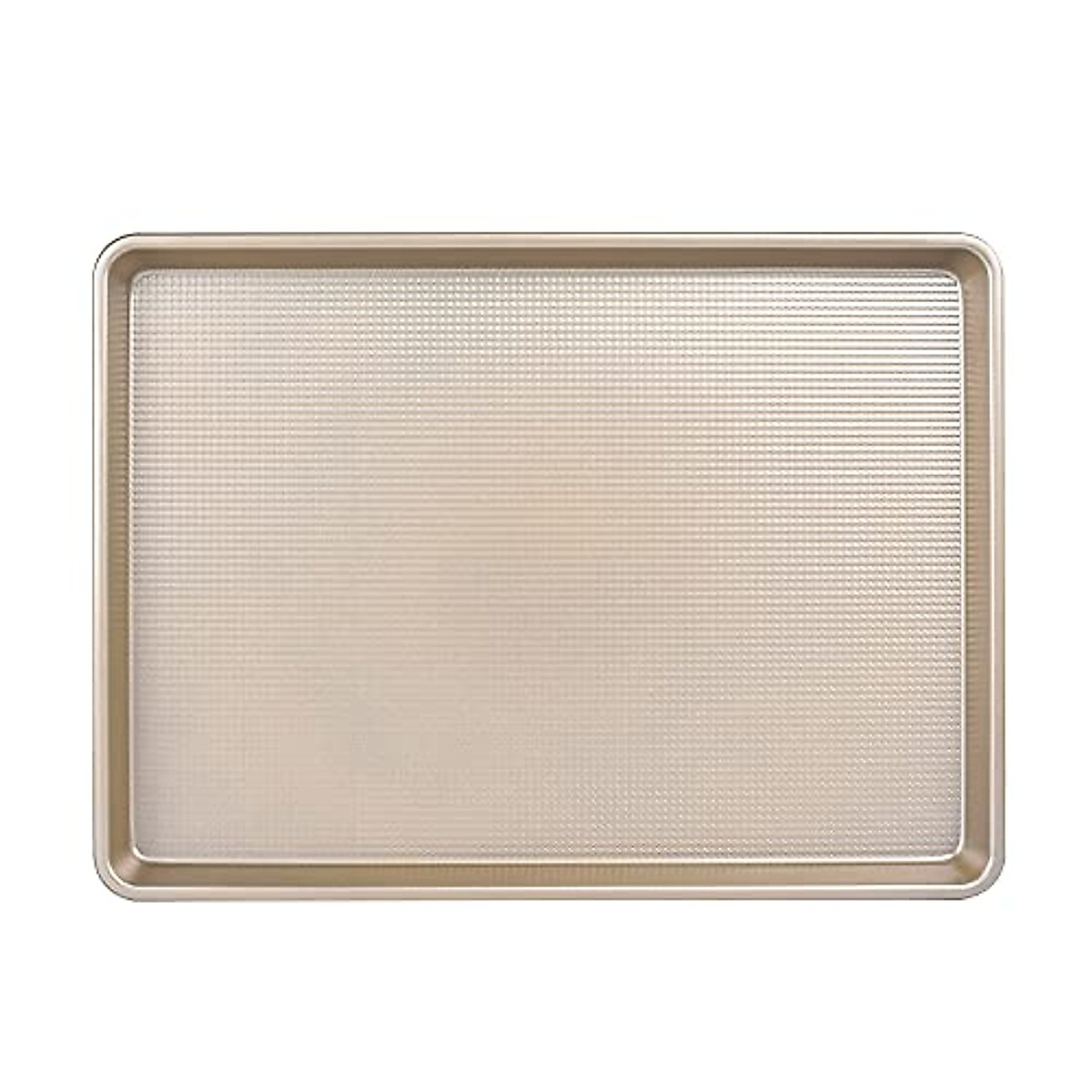 Kitcom Nonstick Large Baking Cookie Sheet, Heavy Duty Carbon Steel Baking Pan for Oven, 17.7 Inch x 12.8 Inch, Champagne Gold