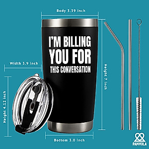 I'm Billing You For This Conversation Lawyer Gifts Vacuum Insulated Tumbler Attorney Law Student Graduation From Coworker Dad Mom Husband Wife With Stainless Steel Straw And Removable Lid (20 oz)