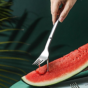 2-in-1 Watermelon Fork Slicer，Watermelon Slicer Cutter，Stainless Steel Watermelon Fork Slicer，Portable Summer Watermelon Cutting Artifact，For Family Parties Camping (A+B)