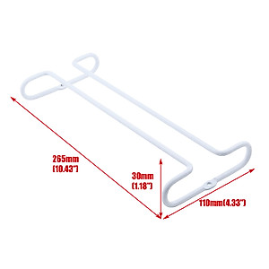 Quluxe Wine Glass Rack, Under Cabinet Stemware Wine Glass Holder Glasses Storage Hanger Metal Organizer for Bar Kitchen- White (Pack of 2)