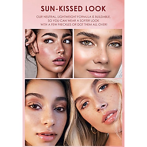 Sumeitang 2 Colors Liquid Freckle Pen, Natural Lifelike Face Fake Freckle Makeup Pen Magic Freckle Color, Waterproof Long Lasting Quick Dry Faux Freckles Pen Soft Dot Sopt Pen -Light Brown&Dark Brown