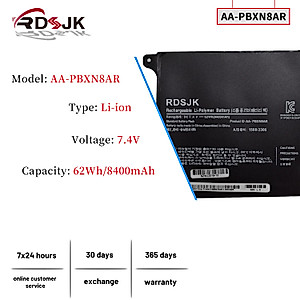 AA-PBXN8AR Laptop Battery for Samsung Series 9 900X4 900X46 900X4B 900X4C 900X4D NP900X NP900X4B NP900X4C 900X4B-A02 900X4B-A01DE 900X4C-A01 900X4D-K02 NP900X4D NP900X4C-A01CN NP900X4D-K01CN 7.4V 62Wh