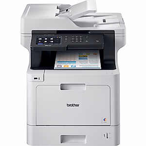 Brother Color MFC-L8900CDW Wireless All-in-One Laser Printer, White - Print Copy Scan Fax - 33 ppm, 2400 x 600 dpi, 5" Touchscreen LED, Auto Duplex Printing, 70-Sheet ADF, NFC, Ethernet