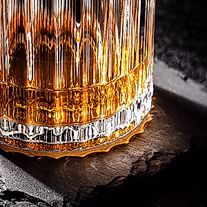 Combler Whiskey Glasses, Bourbon Glass 10oz, Cocktail Glasses Set of 4, Rocks Glasses, Crystal Old Fashioned Glass, Whiskey Gifts for Men, Drinking Glasses for Vodka Scotch Liquor Malt Cognac Rum