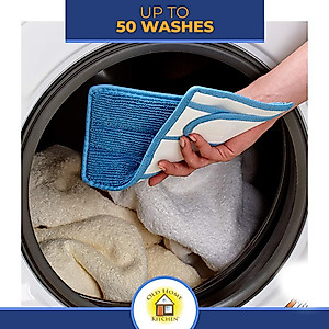 Old Home Kitchen Reusable Microfiber Mop Pads | Durable Machine Washable Refills | Compatible with Swiffer Dry Mops | Flat Mop Pads for Efficient Floor Cleaning | 2 Pack