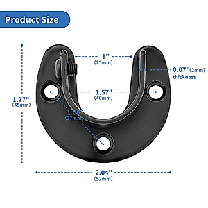 Rise age Stainless Steel Closet Rod Brackets, 1 Inch Diameter Closet Rod Support 2 Pcs, Heavy Duty Curtain Rod Holder, Black End Support for Closet Rod with Screws