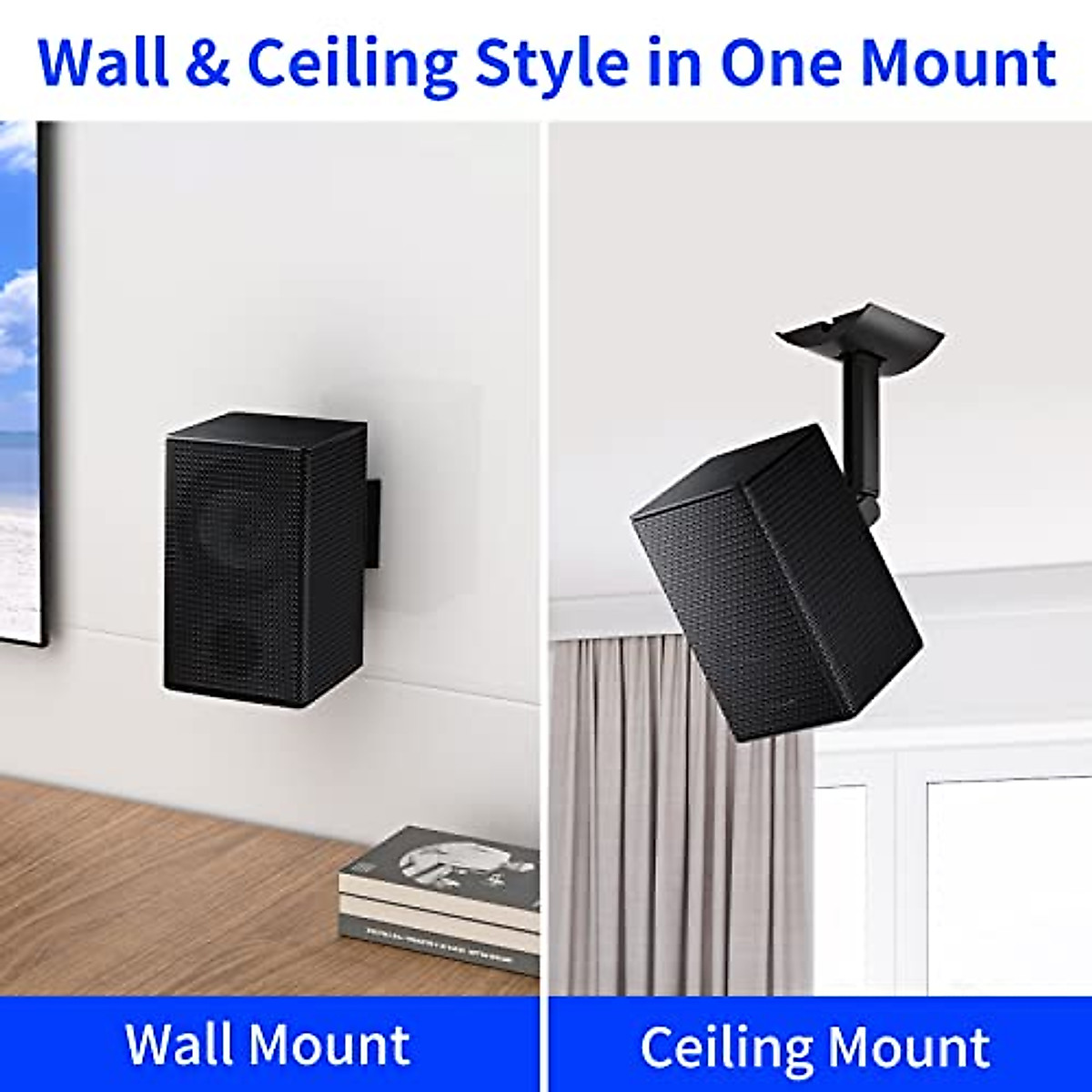 Speaker Wall Mount Ceiling Speaker Mount for Samsung SWA-9200S SWA-9100S SWA-9000S SWA-8500S Rear Speakers, Tilt and Swivel Adjustable Speaker Mount for Samsung 8500S 9000S 9100S Speaker Bracket