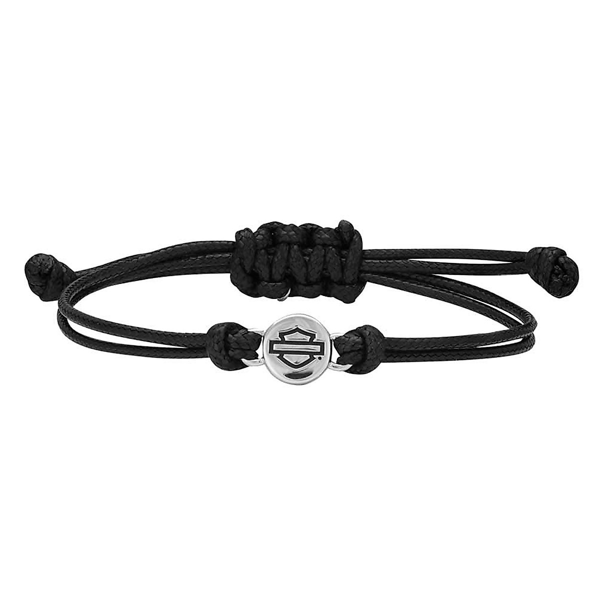 Harley-Davidson Women's Bar & Shield Outline Circle Wax Cord Bracelet HDB0404