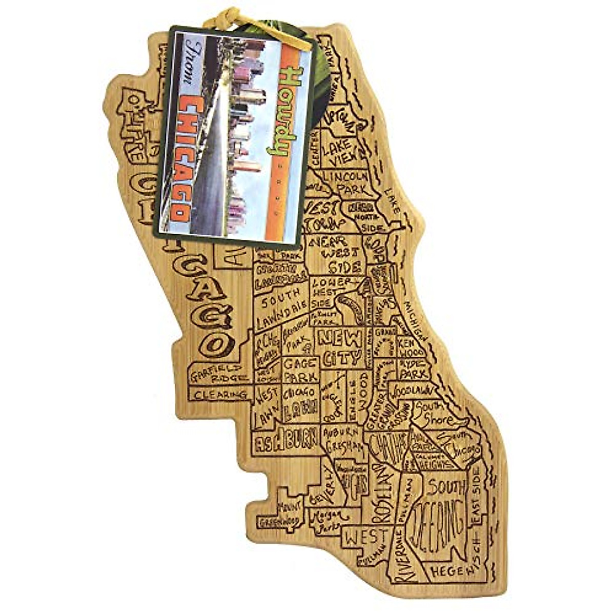 Totally Bamboo Chicago City Life Cutting Board, 7-7/8" x 15-3/4"