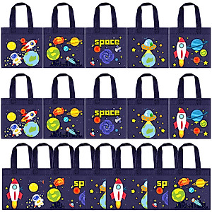 BANBALLON 20 PCS Outer Space Party Favor Bags Space Non-Woven Gift Bags Treat Gift Bags For kids Birthday Party Outer Space Theme Party Baby Shower Goodie Bags Supplies